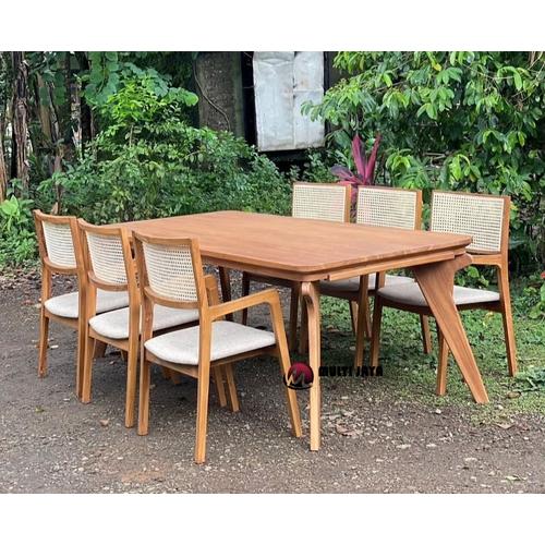 Jual Meja Makan Jati 6 Kursi Jati Rotan Set Meja Makan Minimalis Modern - Kab. Jepara ...