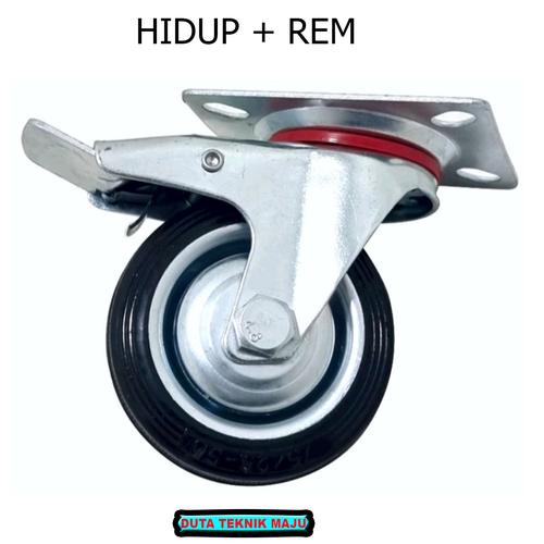 Jual Roda Karet 3 Inch Hidup Rem - Roda Kastor Caster Etalase Troli ...