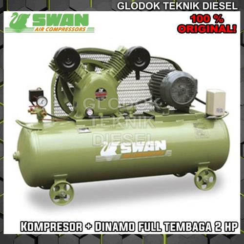 Jual Swan Air Compressor 2 HP + Jiayu Taiwan Dinamo Motor Listrik 2hp S ...