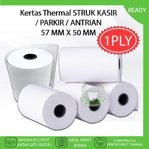 Jual Kertas Thermal Nota Struk Toko Kasir 57 MM X 50 MM 1 PLY HVS Print ...