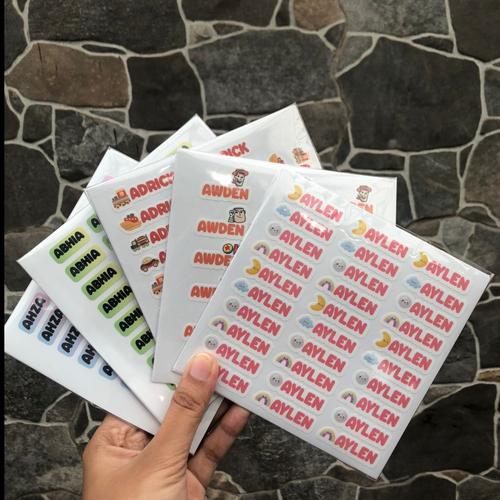 Jual PAKET HEMAT Stiker Label Nama Anak | Sticker Nama Waterproof ...