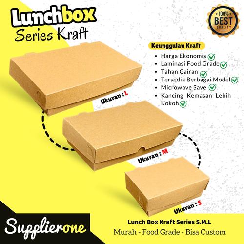Jual Lunch Box Paper Kraft / Paper Lunch Box SML / Dus Box Ayam Geprek ...