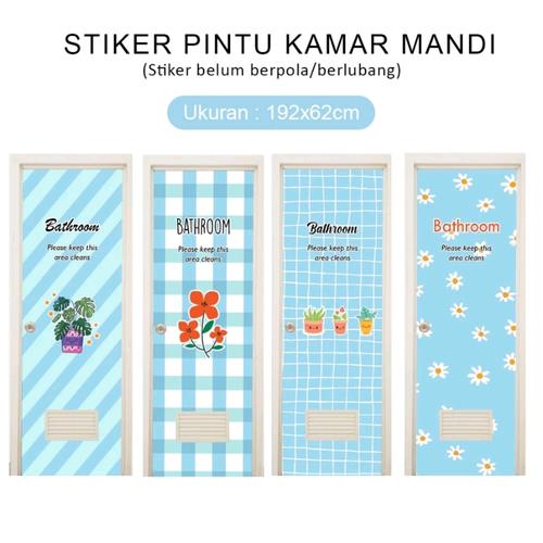 Jual STICKER PINTU KAMAR MANDI TOILET / BATHROOM MOTIF BLUE AESTHETIC ...