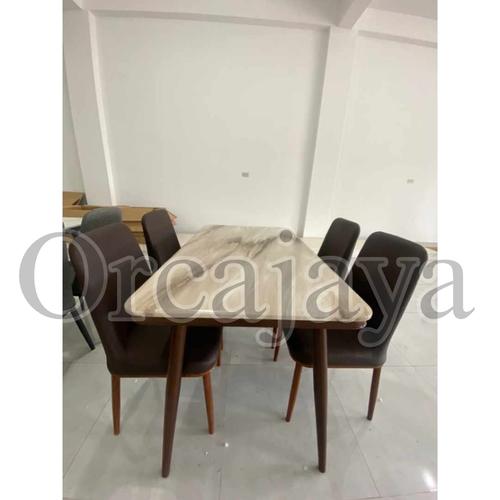 Jual Meja Makan 4 Kursi dan Meja Makan 6 Kursi Marmer Rangka Besi Kokoh ...