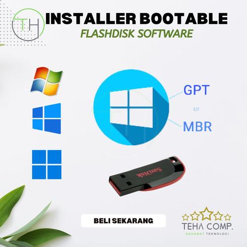 Jual Flashdisk Installer Win 7 8 10 11 GPT MBR 32bit x86 64 Bit ...