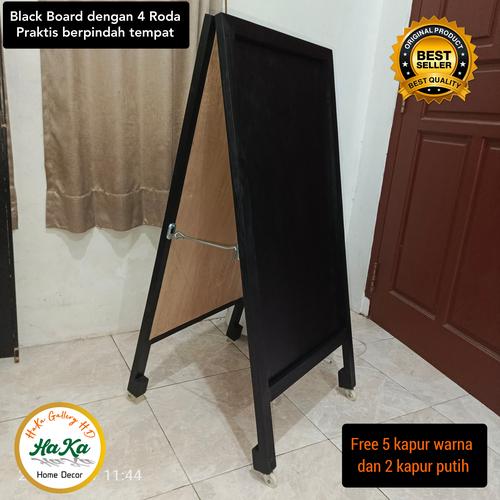Jual Papan Tulis Kapur 2sisi Dengan 4 Roda / Black Board dengan 4 Roda ...