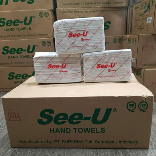 Jual SEE-U SEEU Multifold ECONO RED 150 1 DUS isi 20 Tissue HAND TOWEL ...