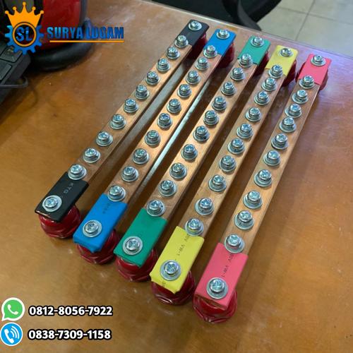 Jual Busbar tembaga 5mm - Nol arde - Busbar netral - Hitam, 30cm ...