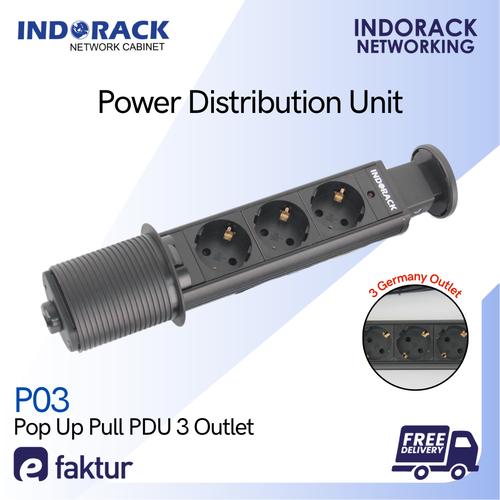 Promo INDORACK Power Socket PDU 3 Outlet Stop Kontak Tanam Meja 3 ...