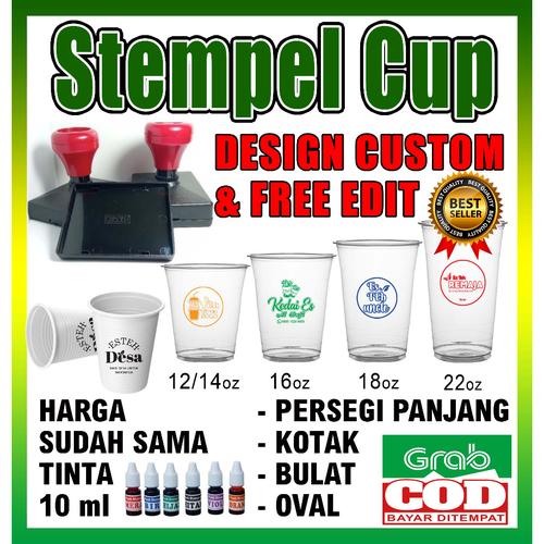 Jual STEMPEL GELAS CUP/ STEROFORM / PLASTIK / KAYU - Free Tinta+Cleaner ...