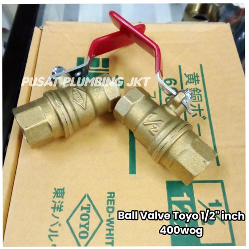 Jual Ball Valve 1/2" inch Toyo 600wog Stop kran Kuningan / Ball Valve ...
