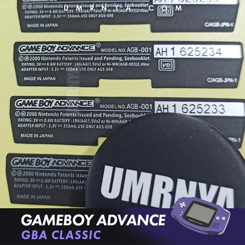 Jual Sticker Label Nintendo Gameboy Advance Classic GBA Stiker 001 IN ...