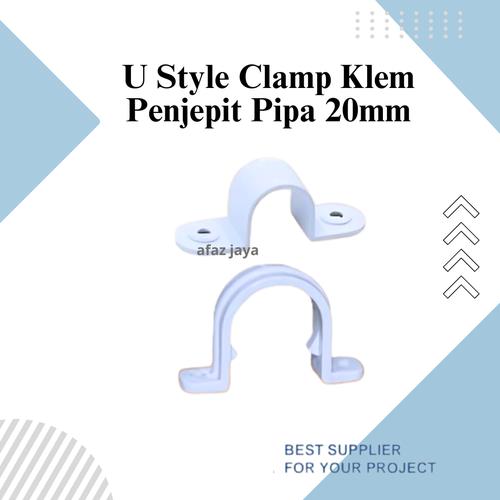 Jual U STYLE CLAMP 20MM KLEM LESSO CONDUIT PIPA PLASTIK KLEM JEPIT U ...