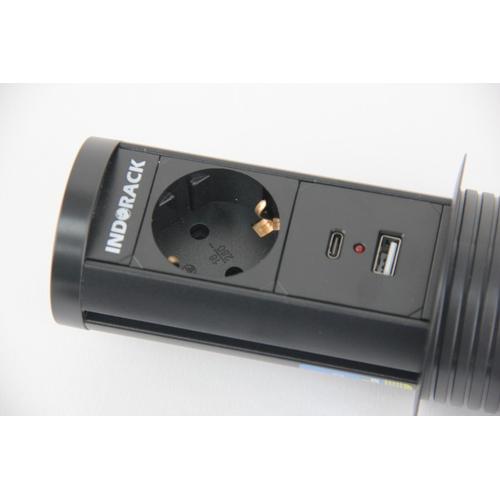 Jual P01CW INDORACK PDU 1 Outlet Stop Kontak Tanam 1 Lubang w/ 1 USB ...