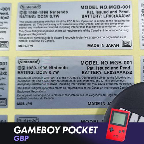 Jual Sticker Label Nintendo Gameboy Pocket GBP Stiker MGB 001 Poket ...