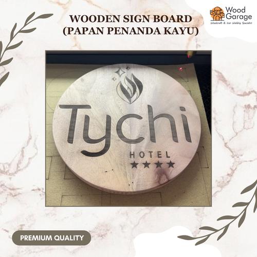 Jual Sign Board / Papan Bulat Kayu Custom Grafir Logo / Tulisan - Kab ...
