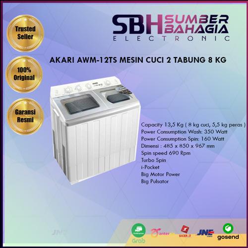 Jual AKARI AWM-12TS MESIN CUCI 2 TABUNG 8 KG (NEW) (KHUSUS BANDUNG) - Kota Bandung ...