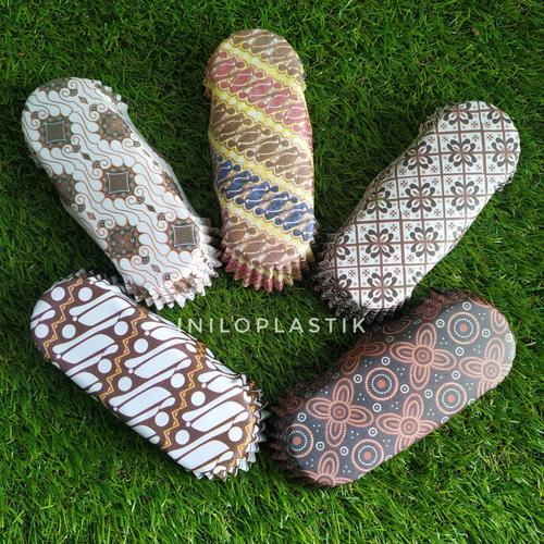 Jual Paper Cup Case Roti motif Batik / Kertas Roti Eclair Baking base ...