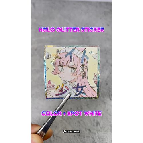 Jual Print Stiker Diecut GLITTER HOLOGRAM Tinta UV Uk A3 30x44cm - CMYK ...