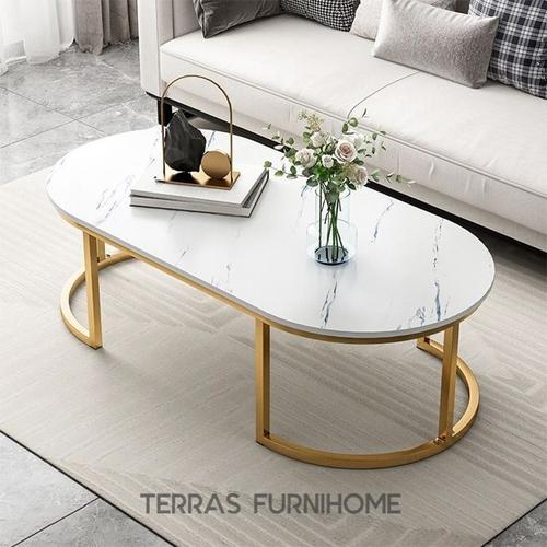 Jual Meja Tamu Marmer Stainless Gold Minimalis Modern / Coffee Table ...