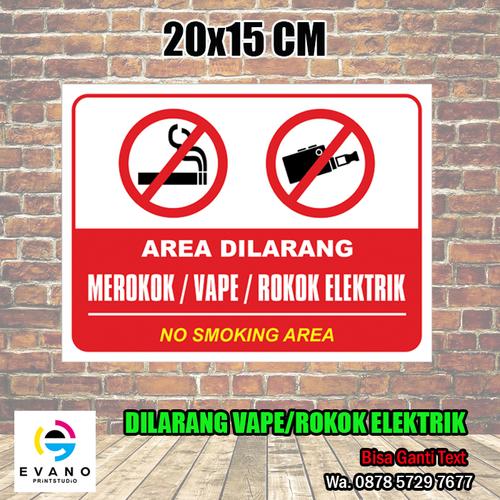 Jual Stiker Vinyl Petunjuk Dilarang Merokok / Vape / Rokok Elektrik ...