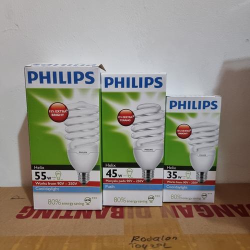 Jual Philips lampu helix tornado spiral 35W 45W 55W 6500K - 35Watt ...