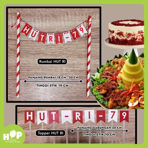 Jual Topper RUMBAI HUT RI Bendera Merah Putih 17 AGUSTUS hiasan Tumpeng ...
