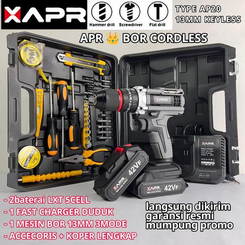 Jual APR Bor Cordless Type AP20 Mesin Bor Baterai 42Vf Impact Drill ...