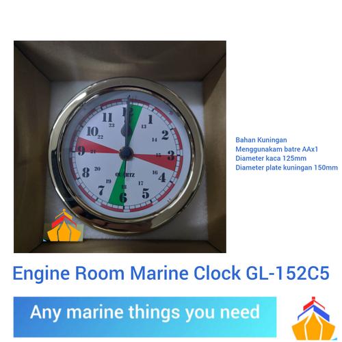 Jual Engine room clock GL152C2 / Jam Kapal Kuningan/ Jam ruang mesin ...