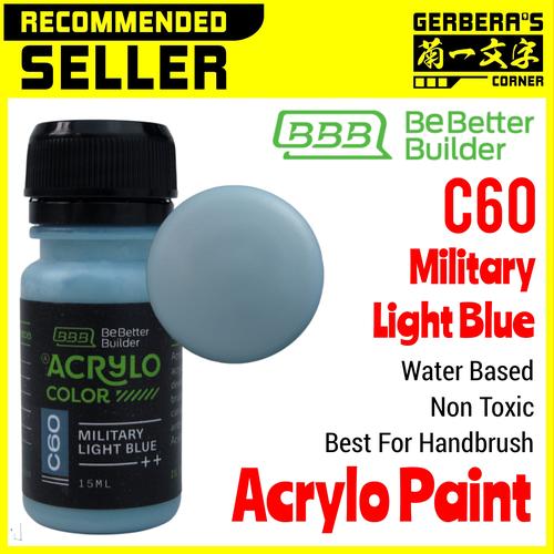 Promo ACRYLO PAINT C60 MILITARY LIGHT BLUE - Water Based Cat Kuas ...
