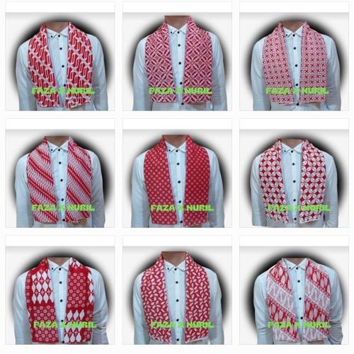 Jual Syal Cukin Batik merah putih Scarf Pria Selendang Wanita Indonesia ...