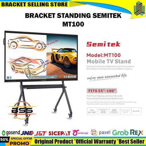 Jual Bracket tv LED LCD standing bracket semitek roda panggung 55"-100 ...