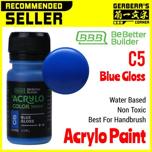 Promo ACRYLO PAINT C5 BLUE GLOSS - Water Based Paint Cat Kuas Airbrush ...