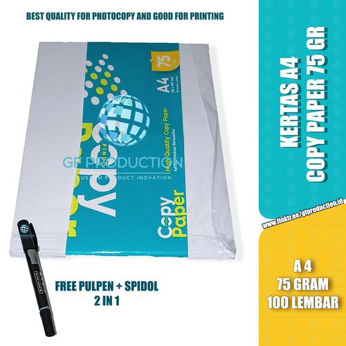 Jual Copy Paper A4 75gr 100 Lembar / Kertas HVS Print Fotocopy A4 75gsm ...
