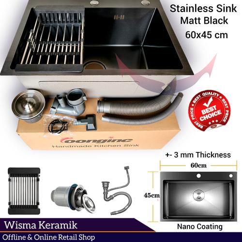 Jual Kitchen sink stainless sus 304 ukuran 6045 tebal 3 mm model ...