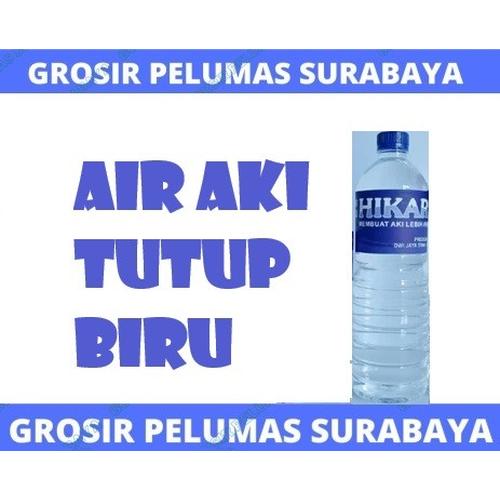 Jual Air Aki tambah / Air accu tutup biru botol 1liter 1000ml 1000 ml ...