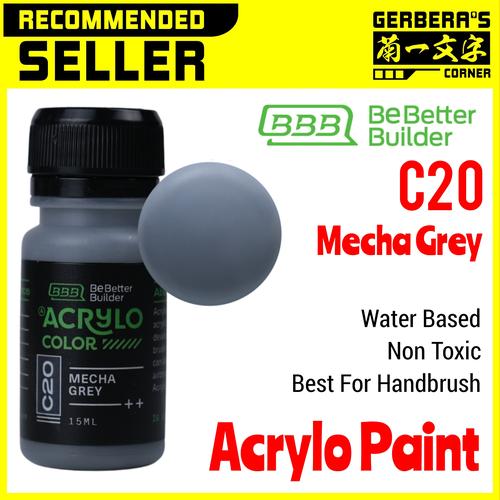 Jual ACRYLO PAINT C20 MECHA GREY - Water Based Paint Cat Kuas Airbrush ...