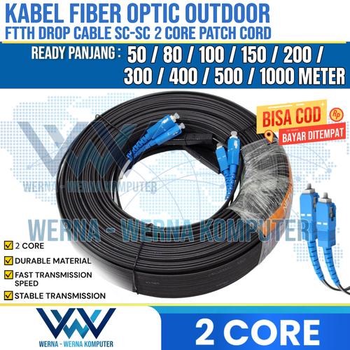 Jual KABEL FIBER OPTIC / OPTIK FO 2 CORE FTTH UPC OUTDOOR 50 80 100 150 ...