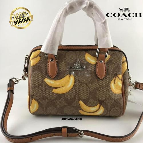 Jual Tas 𝕮ꃅ MINI ROWAN CROSSBODY IN SIGNATURE CANVAS WITH BANANA PRINT ...