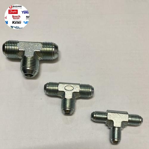 Jual Tee nepel hidrolik 1/4" jic x 1/4" jic x 1/4" jic drat male / T ...