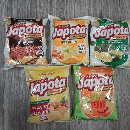Jual Calbee Japota snack potato chips rasa BEEF BBQ / SPICY LIME ...