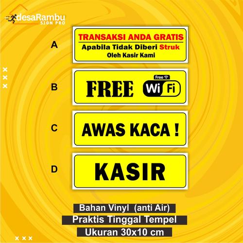 Jual Stiker Akrilik Rambu Sign Informasi Ukuran 30 cm x 10 cm Awas Kaca ...