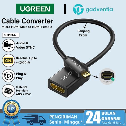 Jual UGREEN Kabel Micro HDMI To HDMI HD 4K Converter Layar TV PC Kamera ...