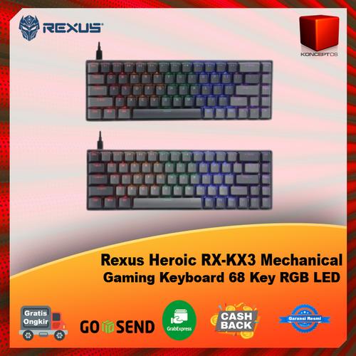 Jual Rexus Heroic RX-KX3 Mechanical Gaming Keyboard 68 Key RGB LED ...