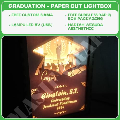 Jual Custom Lampu Papercut Art Lightbox LED Wisuda - Graduation - Woman ...