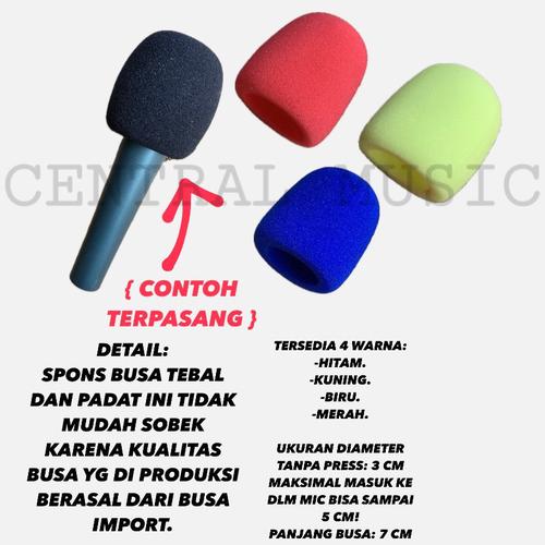 Jual BUSA MICROPHONE / SPOON MICROPHONE HITAM TEBAL HIGH QUALITY ...
