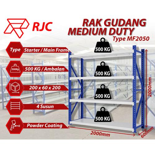 Jual Rak Besi Gudang 4 susun 2 meter 500kg Main Frame Rack Gudang ...