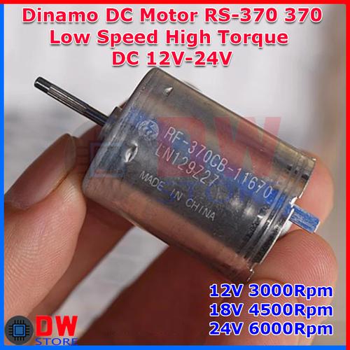 Jual Dinamo DC Motor RS370 RS 370 DC 12V - 24V Low RPM High Torque ...