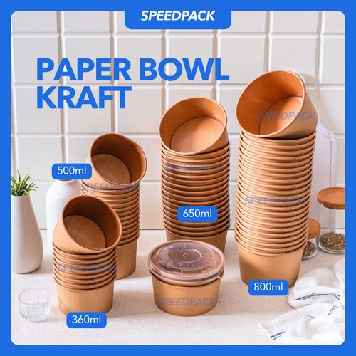 Jual PAPER BOWL COKLAT BAHAN KRAFT LAMINASI ISI 25 PCS MANGKOK KERTAS ...