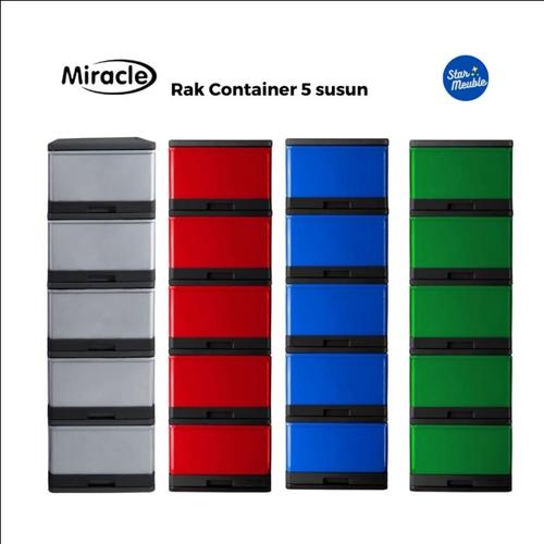 Jual Rak Susun Plastik Serbaguna Laci Container 5 susun Jumbo Miracle ...
